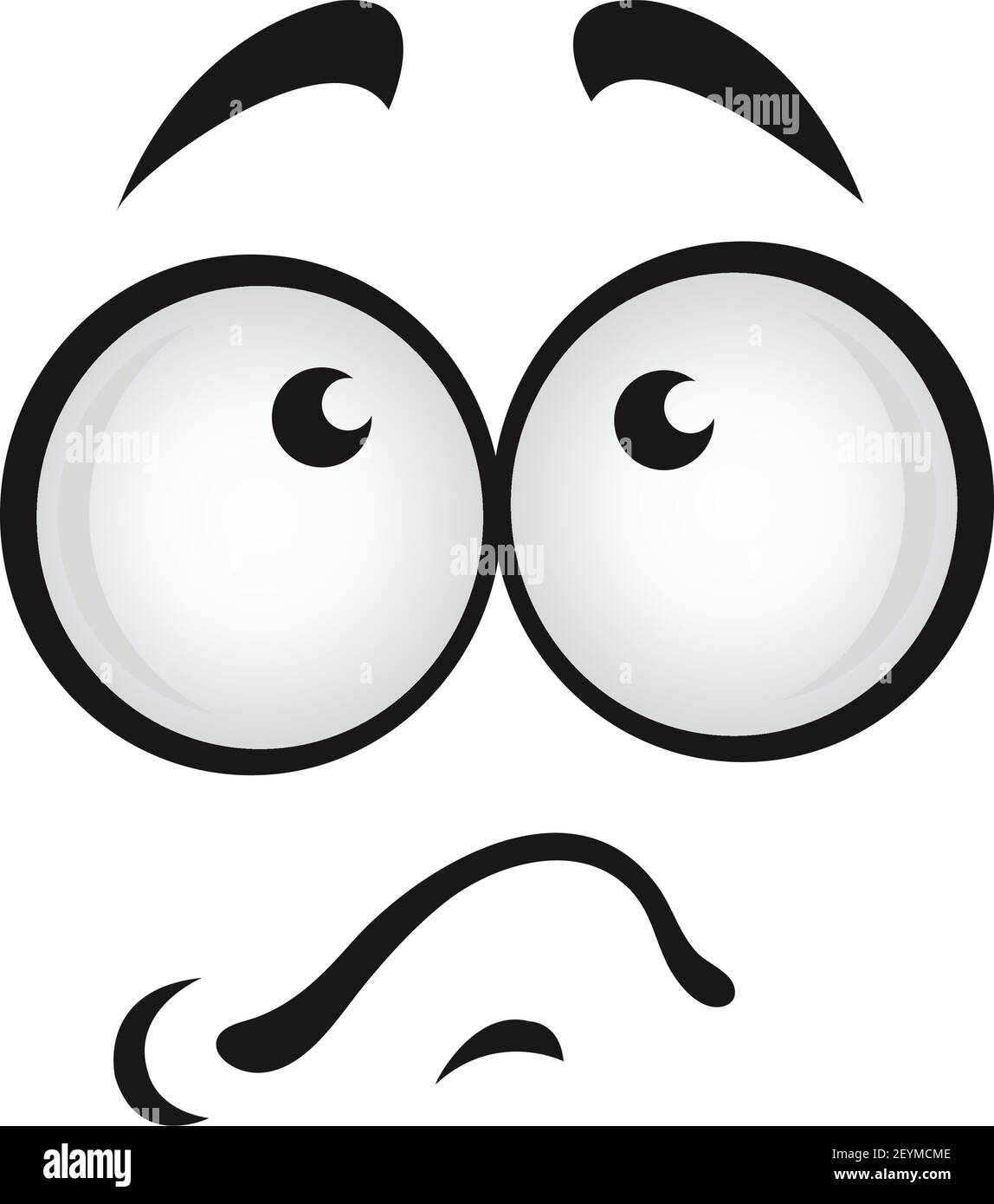 Doubting puzzled emoticon isolated emoji face. Vector uncertain or ...