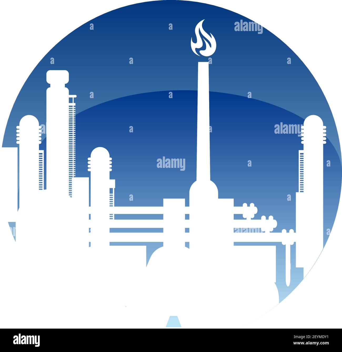 Gas industry isolated logo, plant producing natural blue fuel. Vector ...