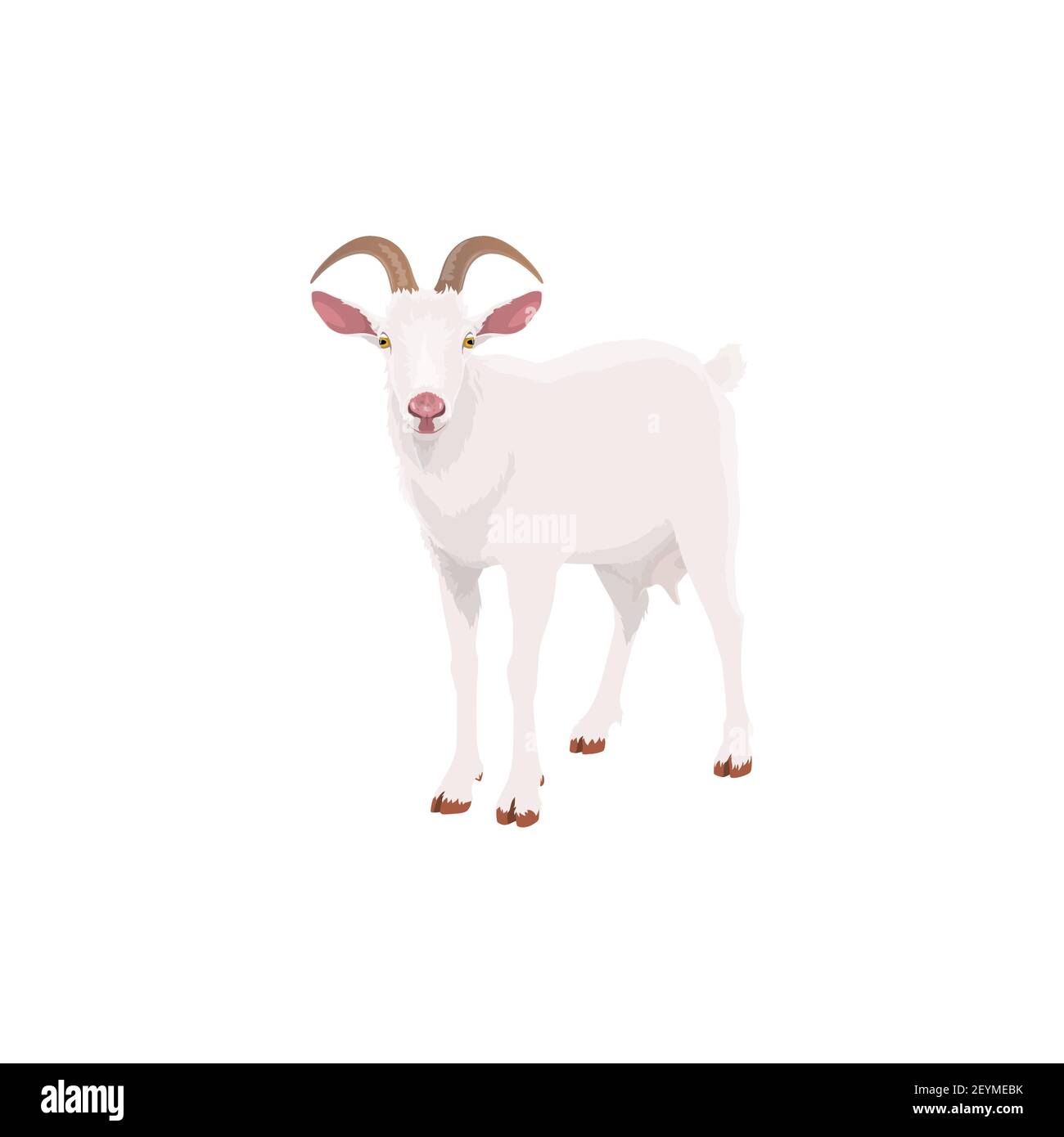 Goat, farm animal cattle icon, livestock and meat food product symbol ...
