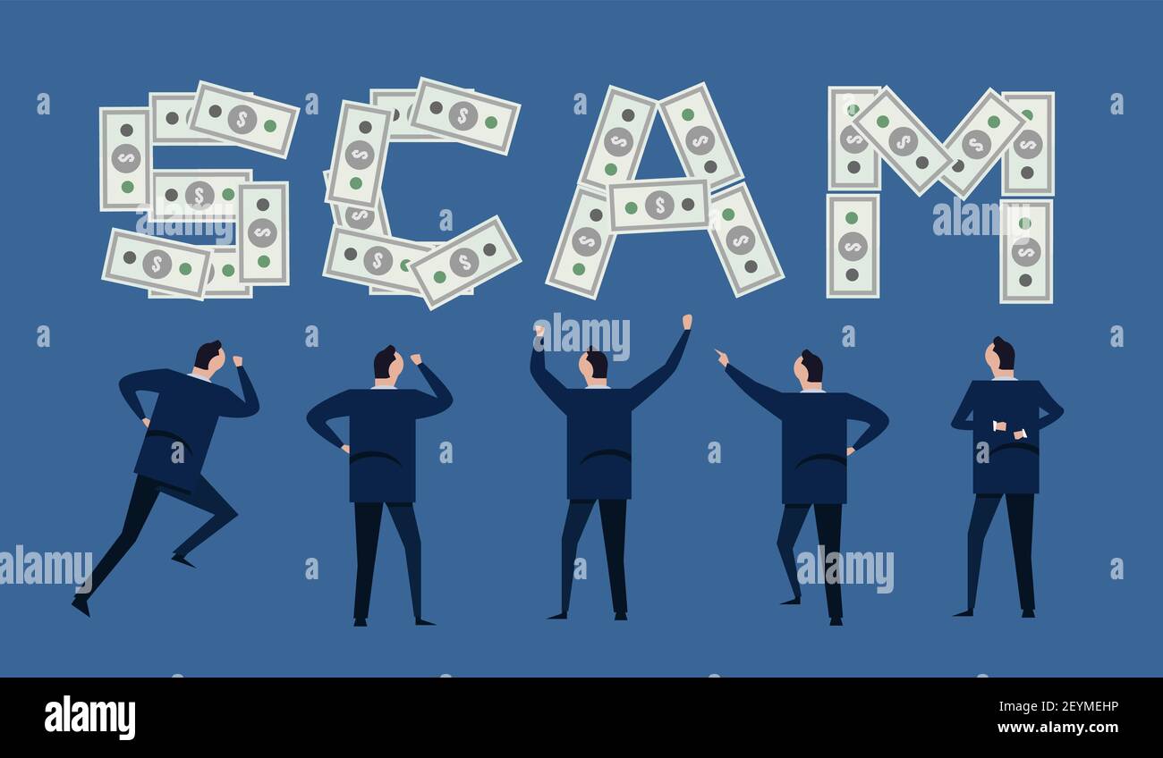 scam financial money cash in business investment theft steal and fraud ...