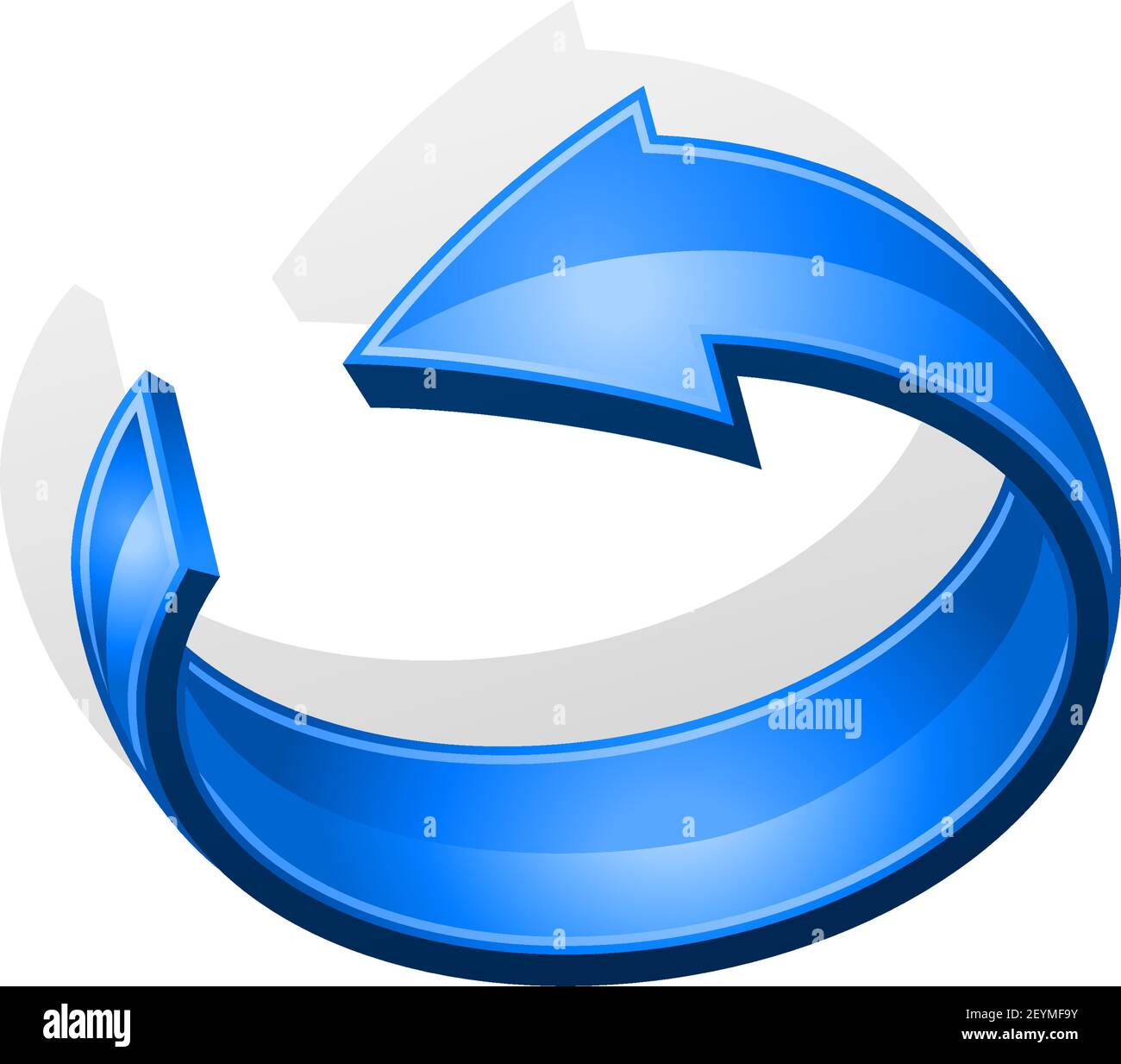 Blue arrow pointing down isolated download symbol. Vector direction ...