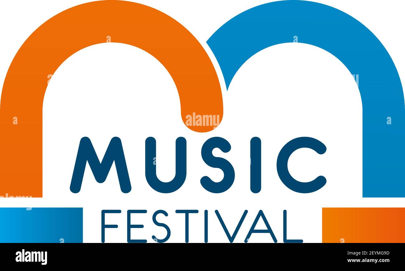 Letter M icon for music festival or entertainment and event agency for ...