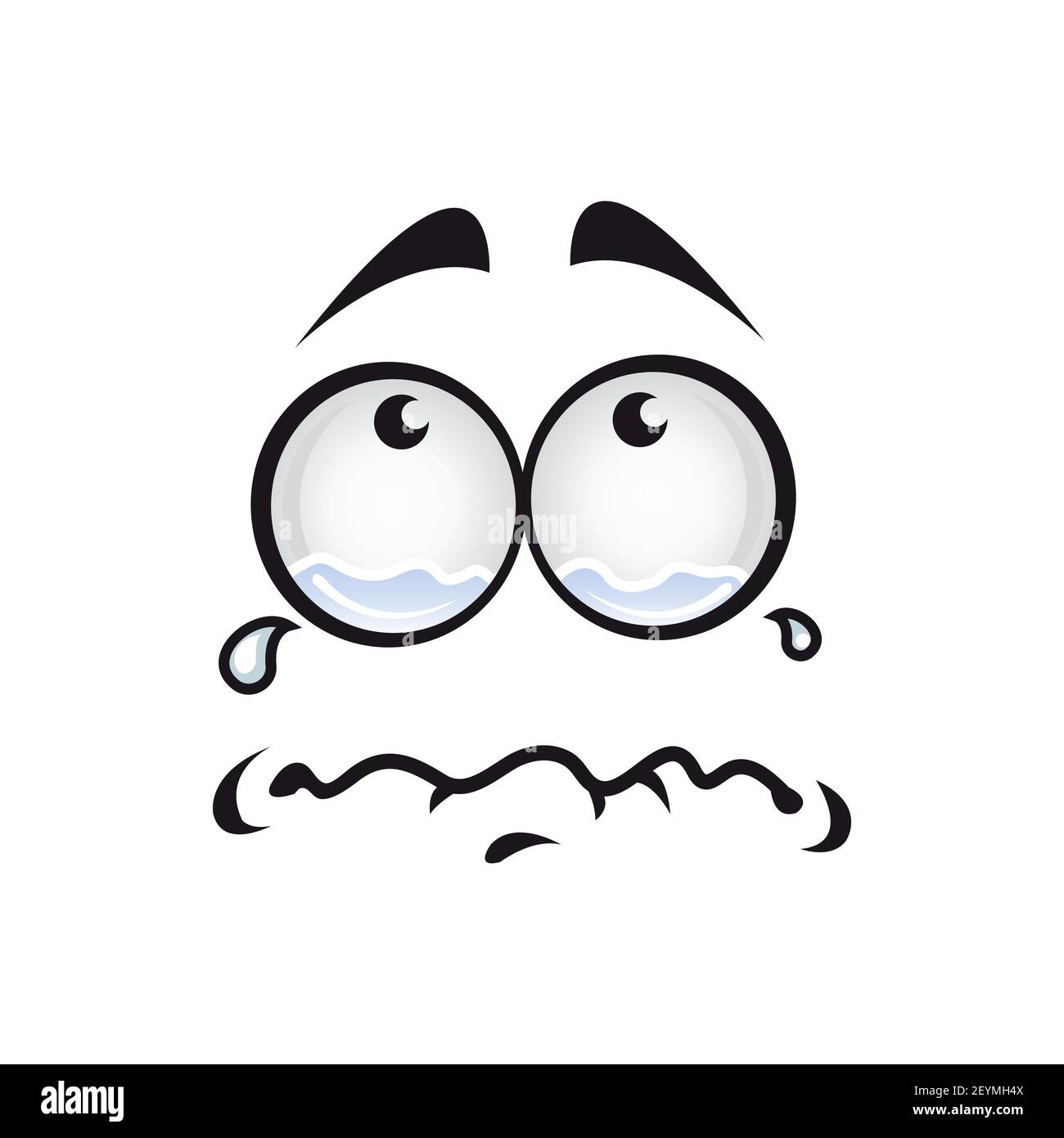 Crying emoticon isolated cartoon face with tears. Vector unhappy emoji ...