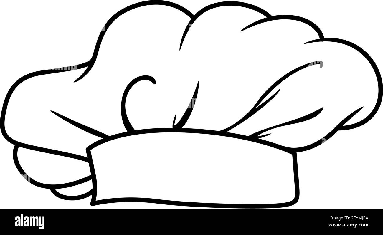 Chef hat isolated linear icon. Vector traditional chef-cook cap with ...