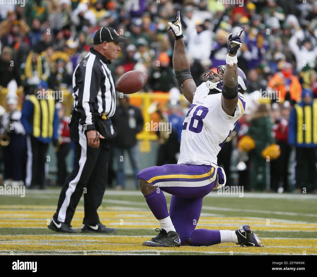 Minnesota Vikings running back Adrian Peterson (28) celebrates his 2 ...