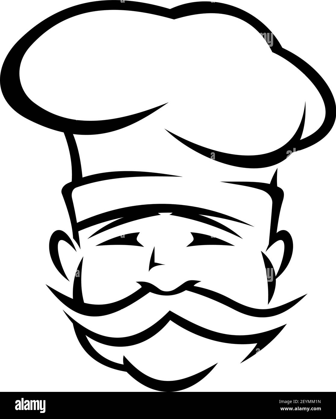 Portuguese chef outline vector illustration. European traditional ...
