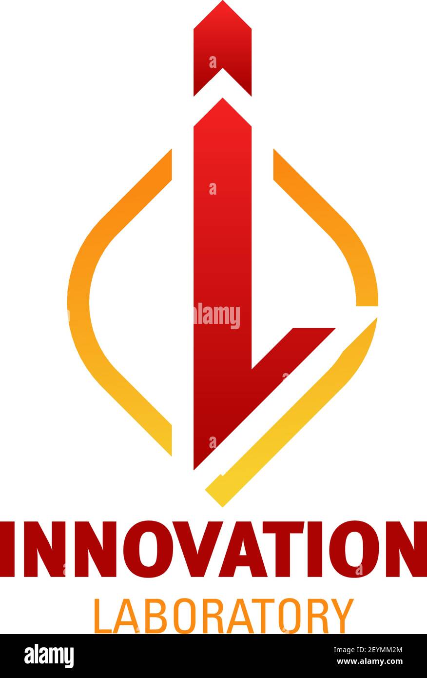 Letter I icon for innovation laboratory or technology research and ...