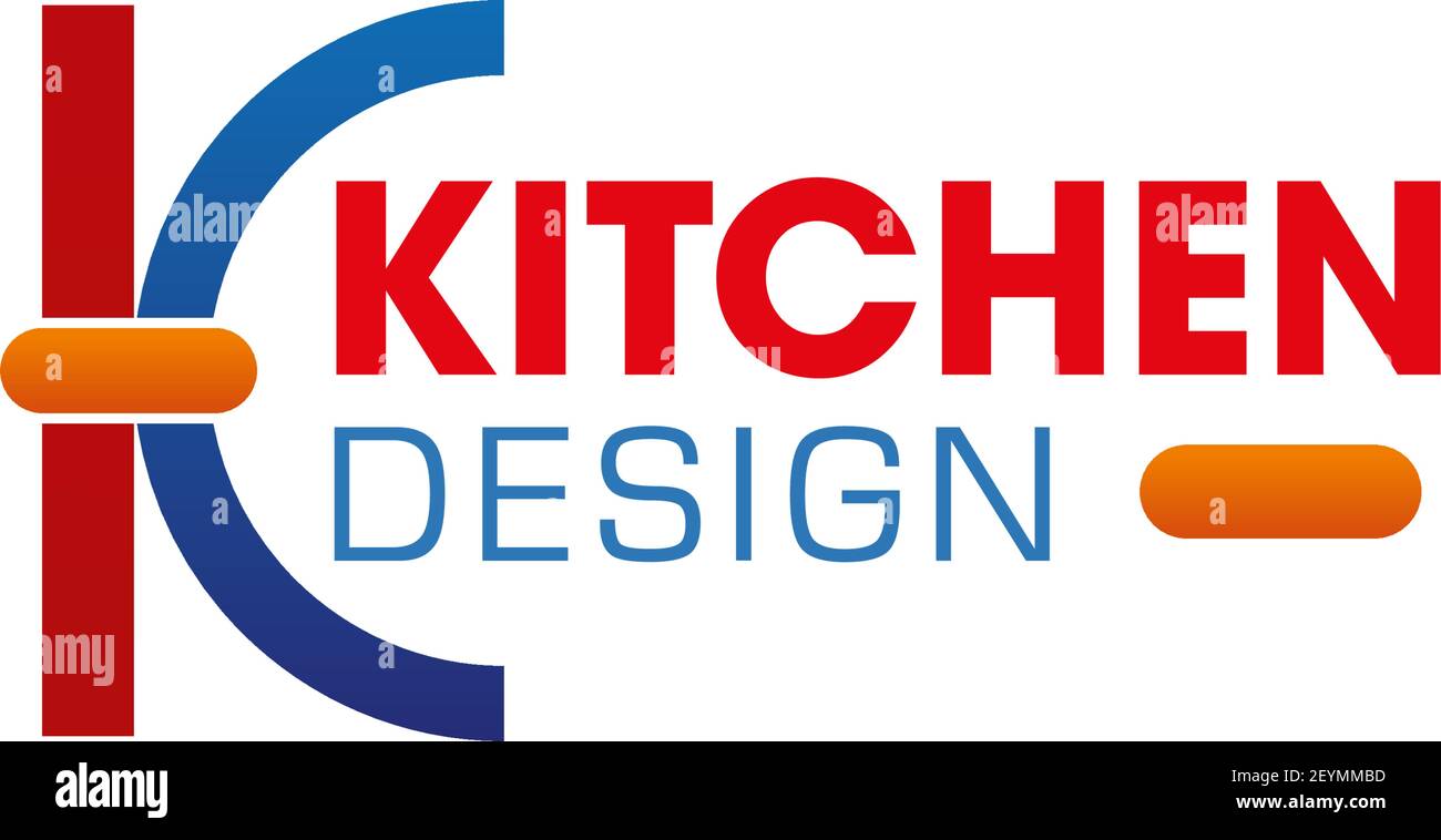 K letter icon for kitchen and home interior design studio or ...