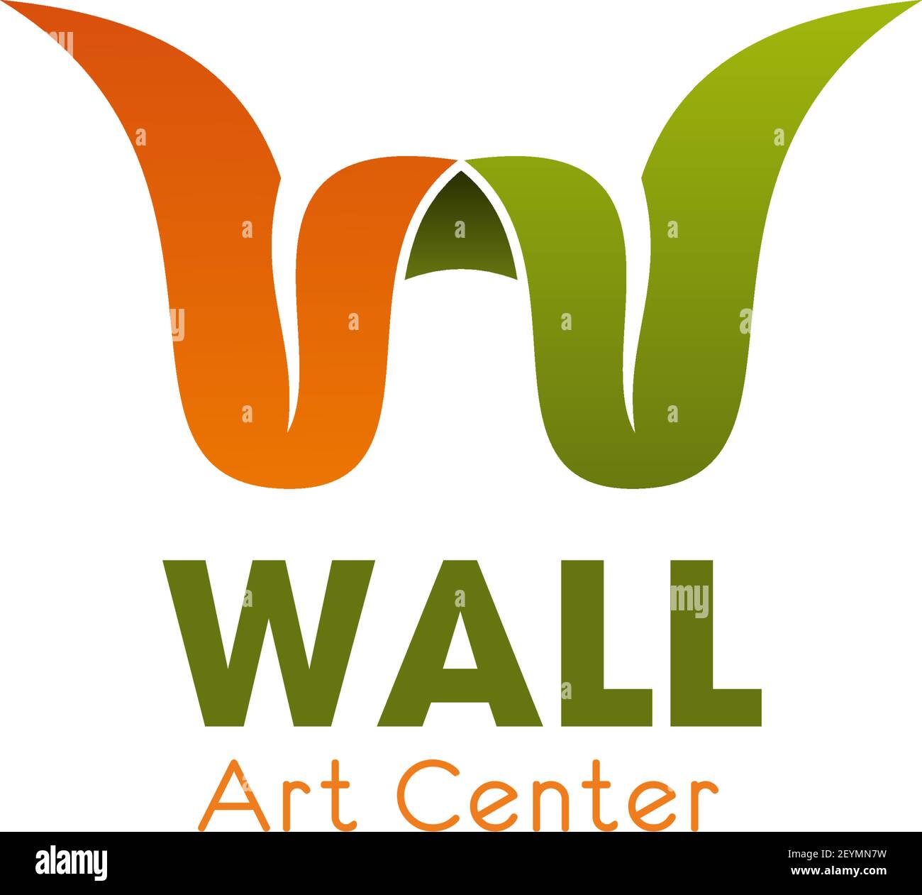 W letter icon for art center or graphic design studio and advertising ...