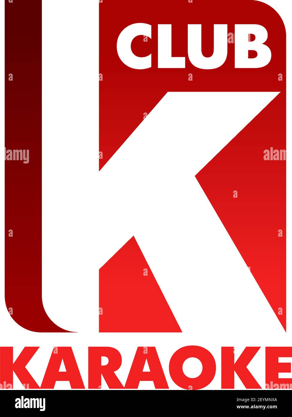 Letter K icon for karaoke club or singing entertainment cafe of ...