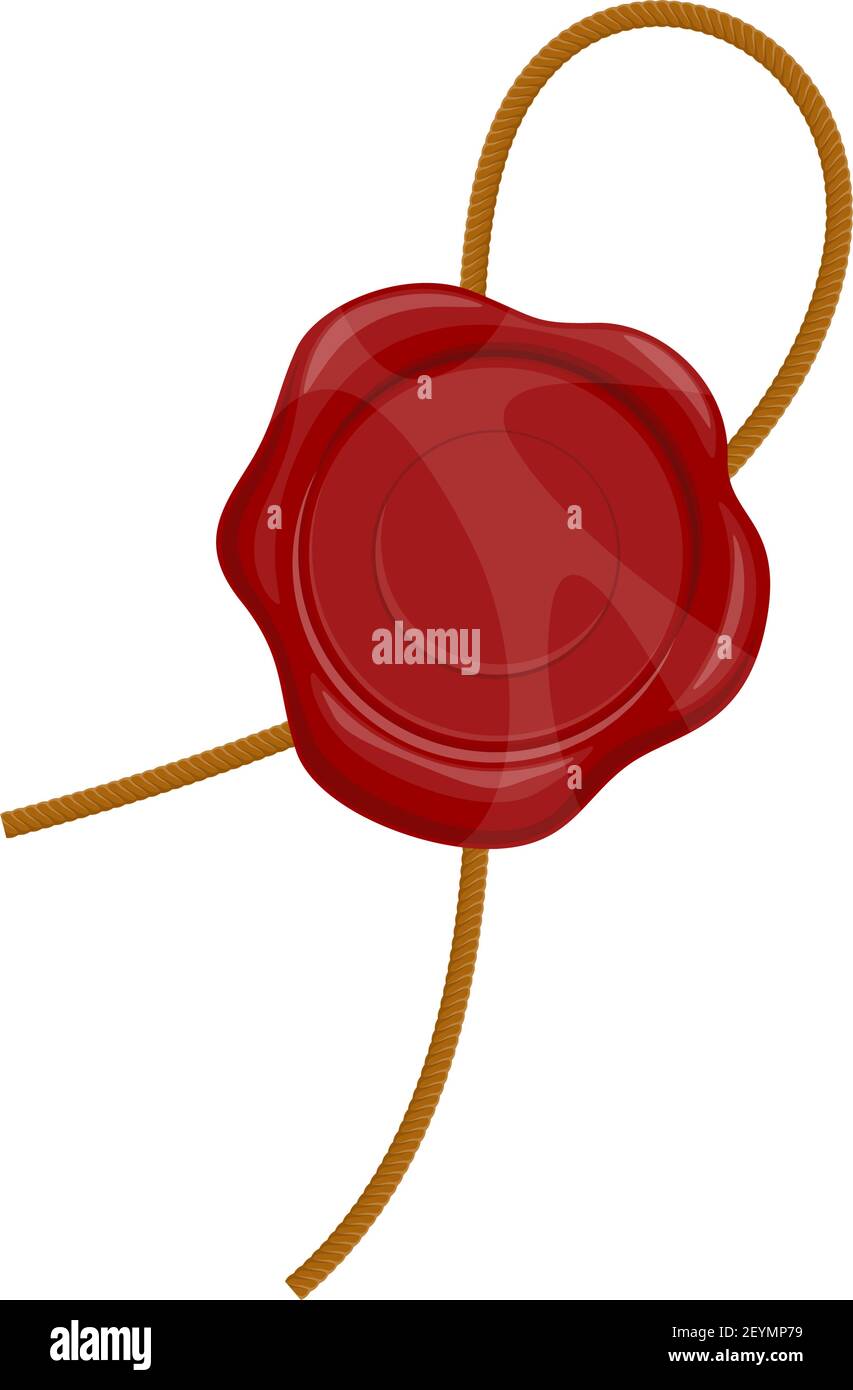 Blank wax stamp with cord. Wax seal without imprint vector isolated ...