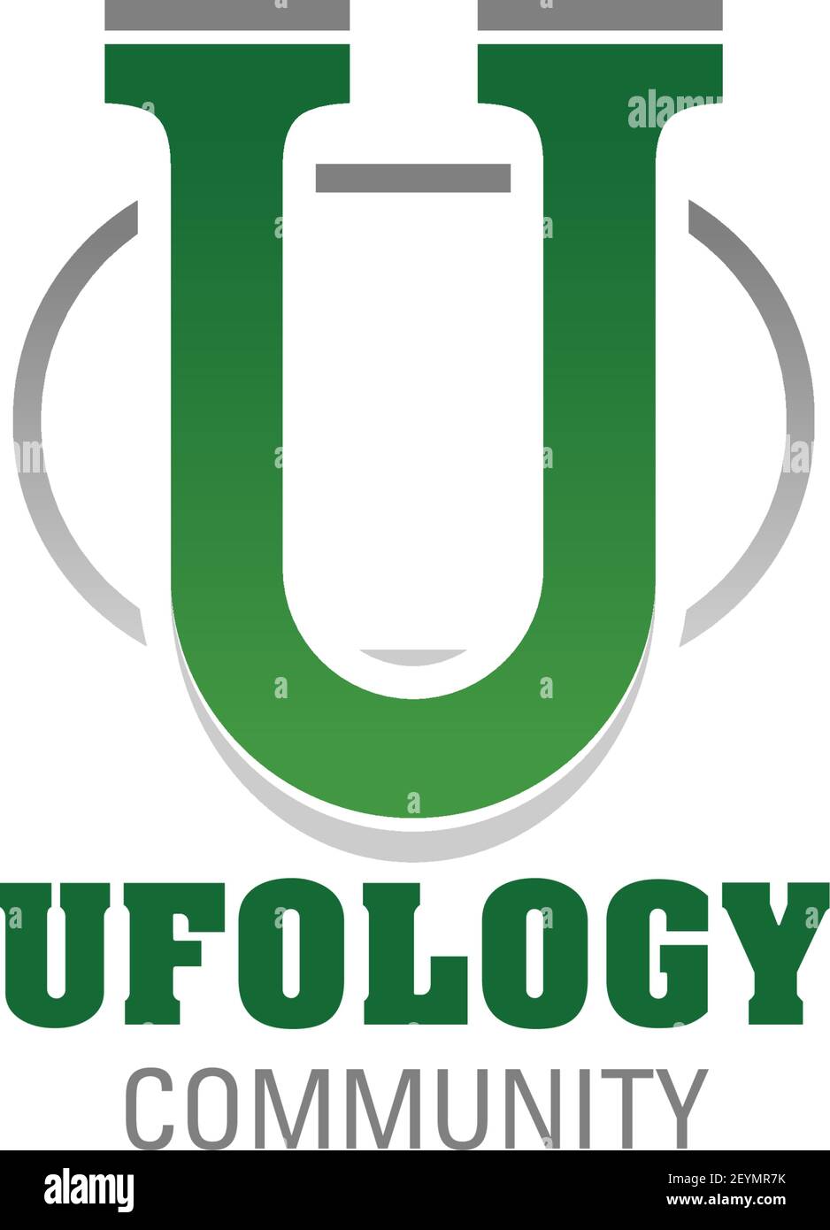 Letter U icon for ufology community or astronomy and UFO research study ...