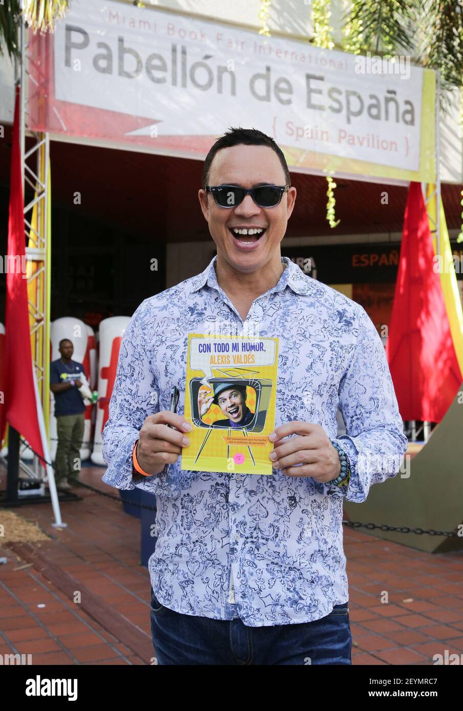Alexis Valdes is seen around the Miami International Book Fair with his ...