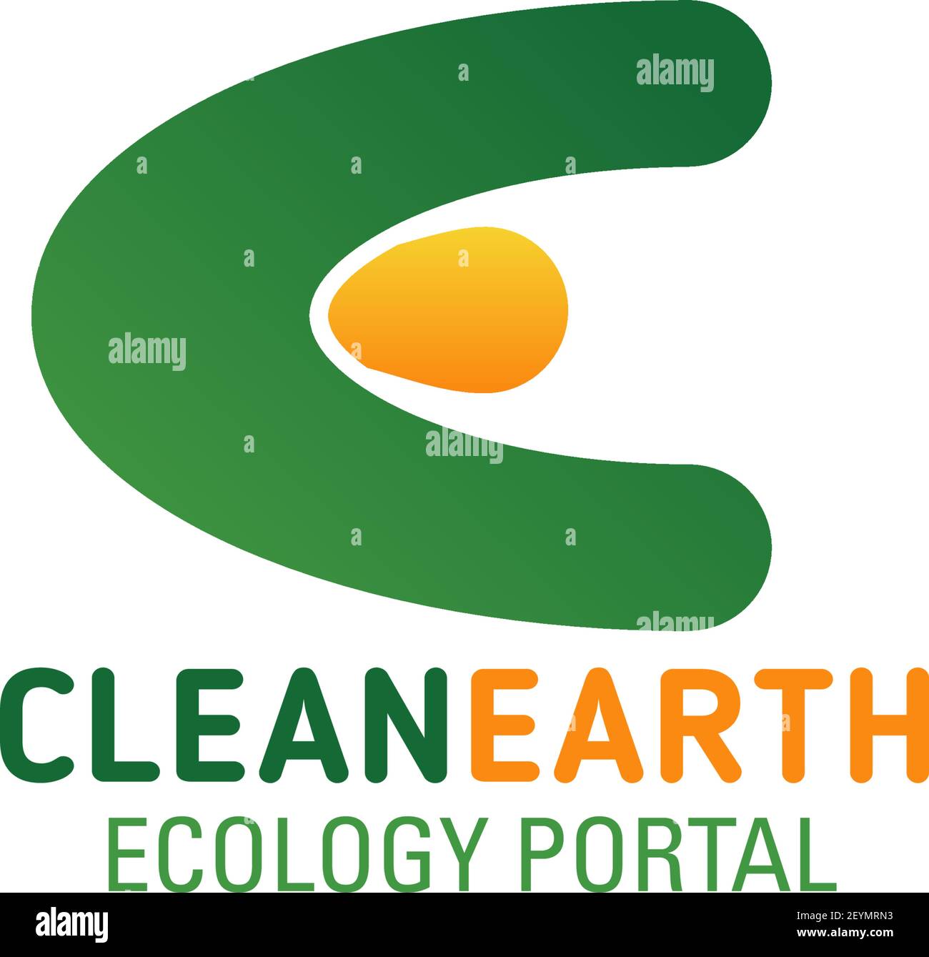 Letter E icon for clean earth ecology portal or natural eco energy ...