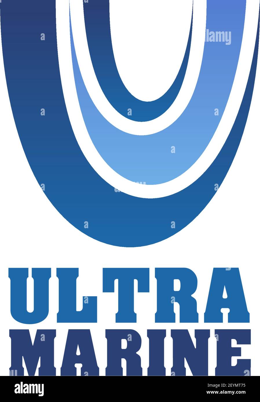 Ultra marine abstract vector sign. Creative emblem in blue color for ...