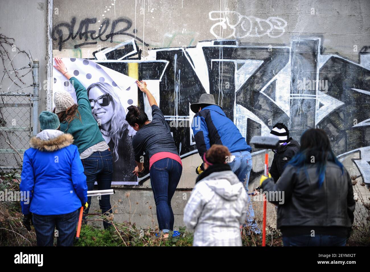 People completed Portland's first wall for JR's 'INSIDE OUT' project ...