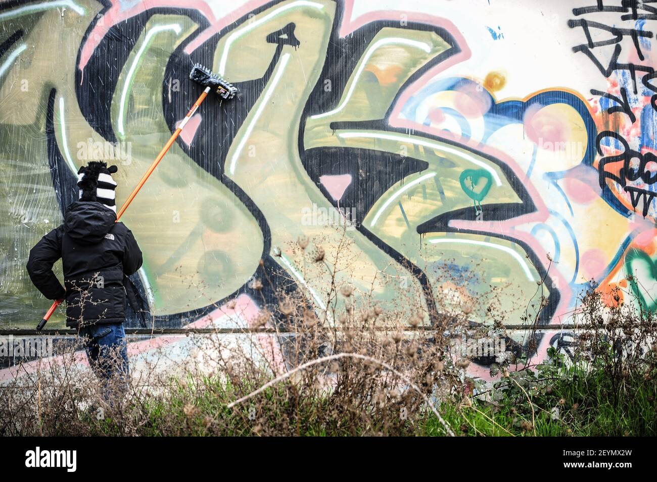 People completed Portland's first wall for JR's 'INSIDE OUT' project ...