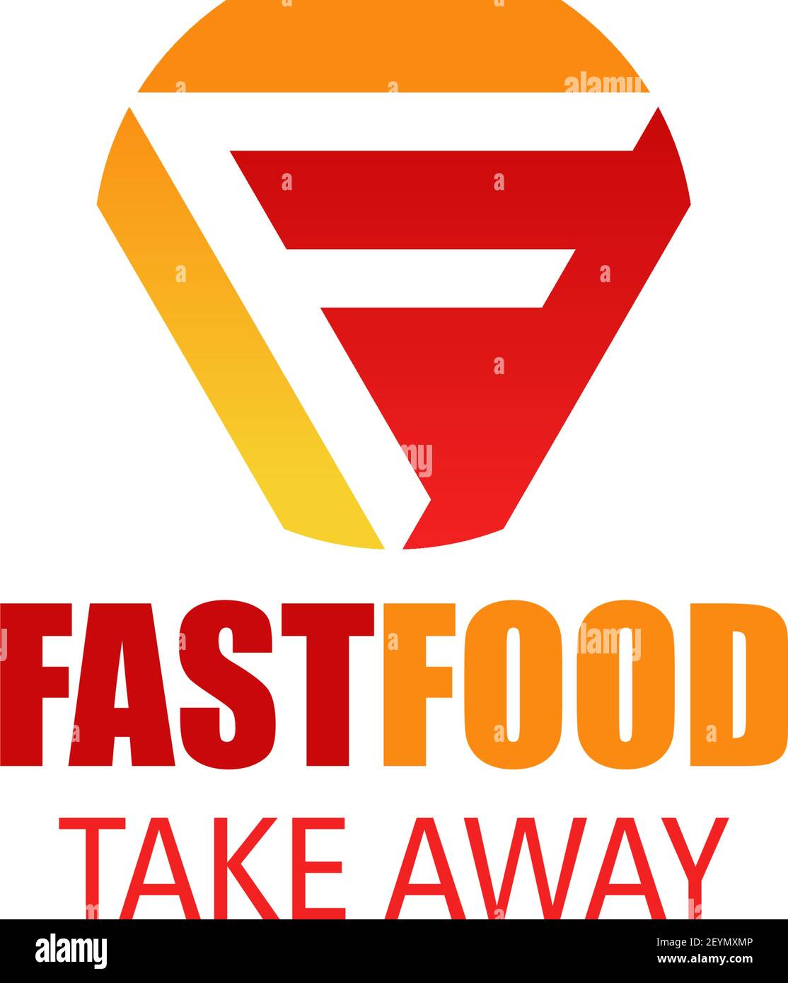 Letter F icon for fast food restaurant takeaway or fastfood cafe ...