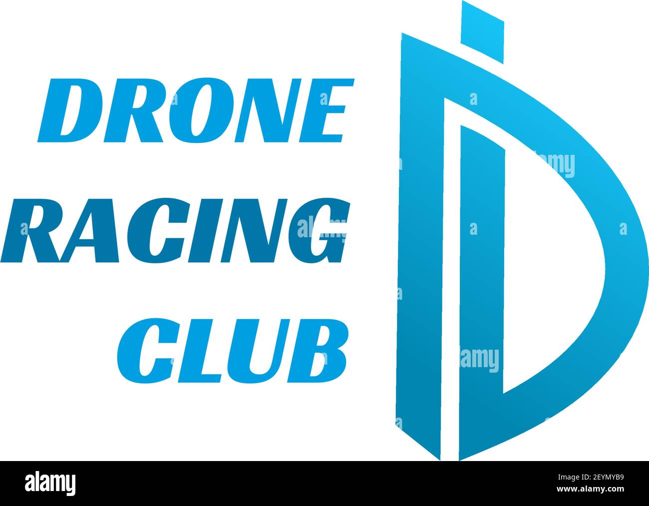 Letter D icon for drone, car or carting racing club or sport cars team ...