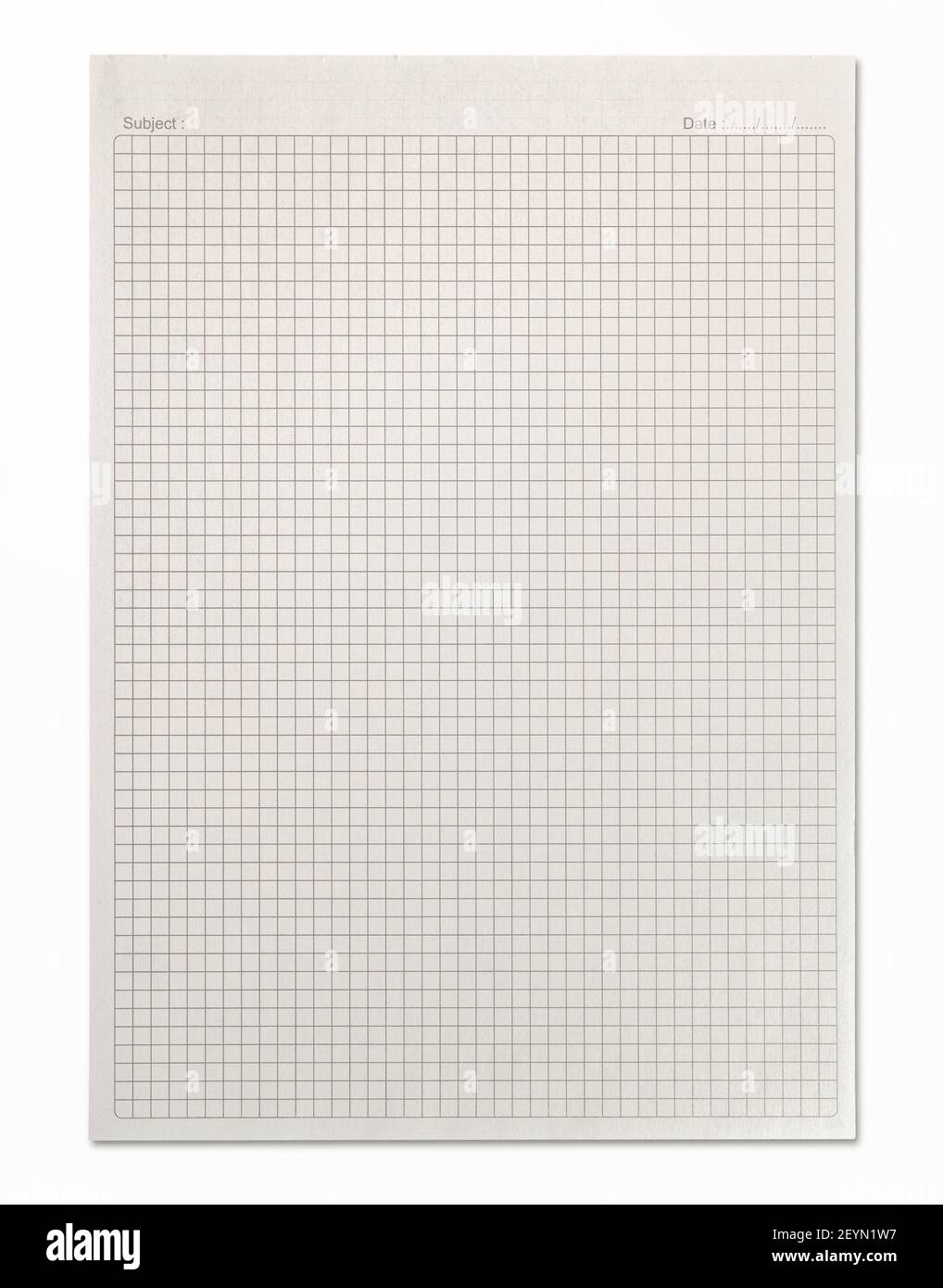 A vertical shot of the white squared paper sheet Stock Photo - Alamy