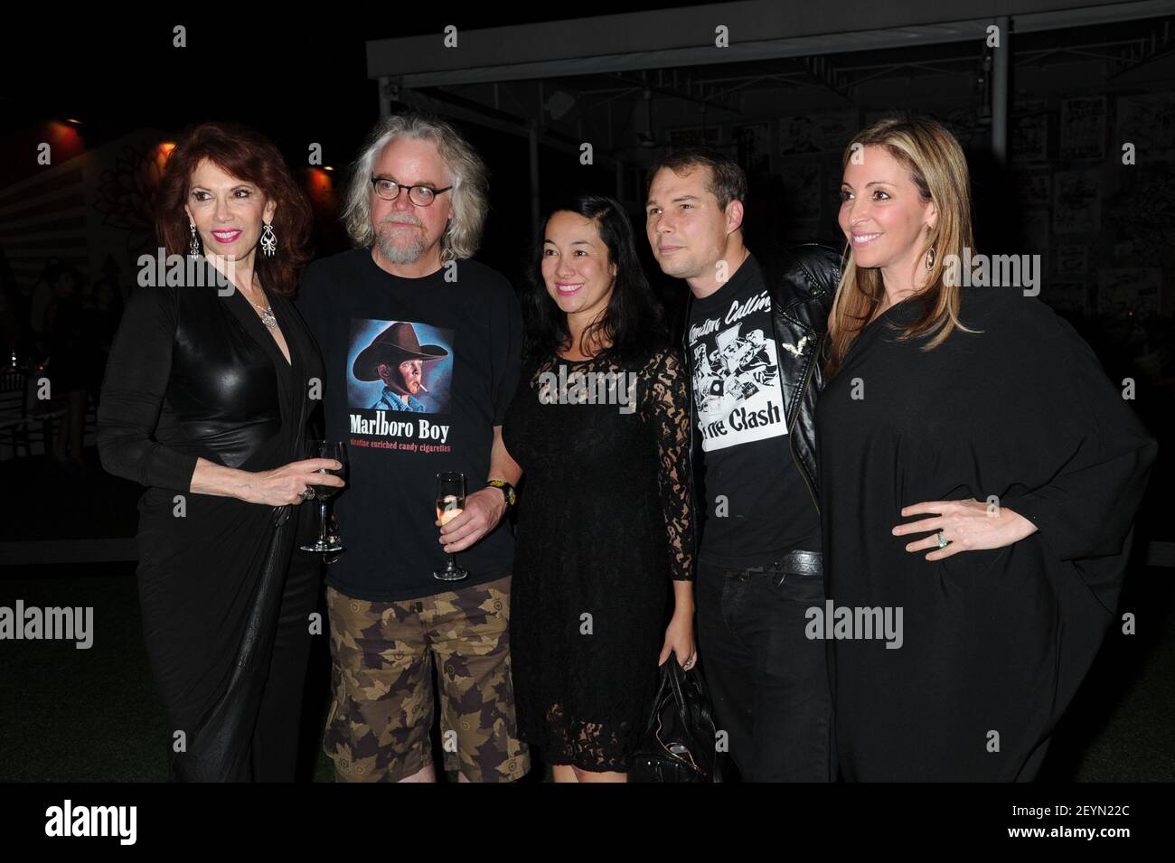 L-R: Janet Goldman, Ron English, Shepard Fairey, Jessica Goldman ...