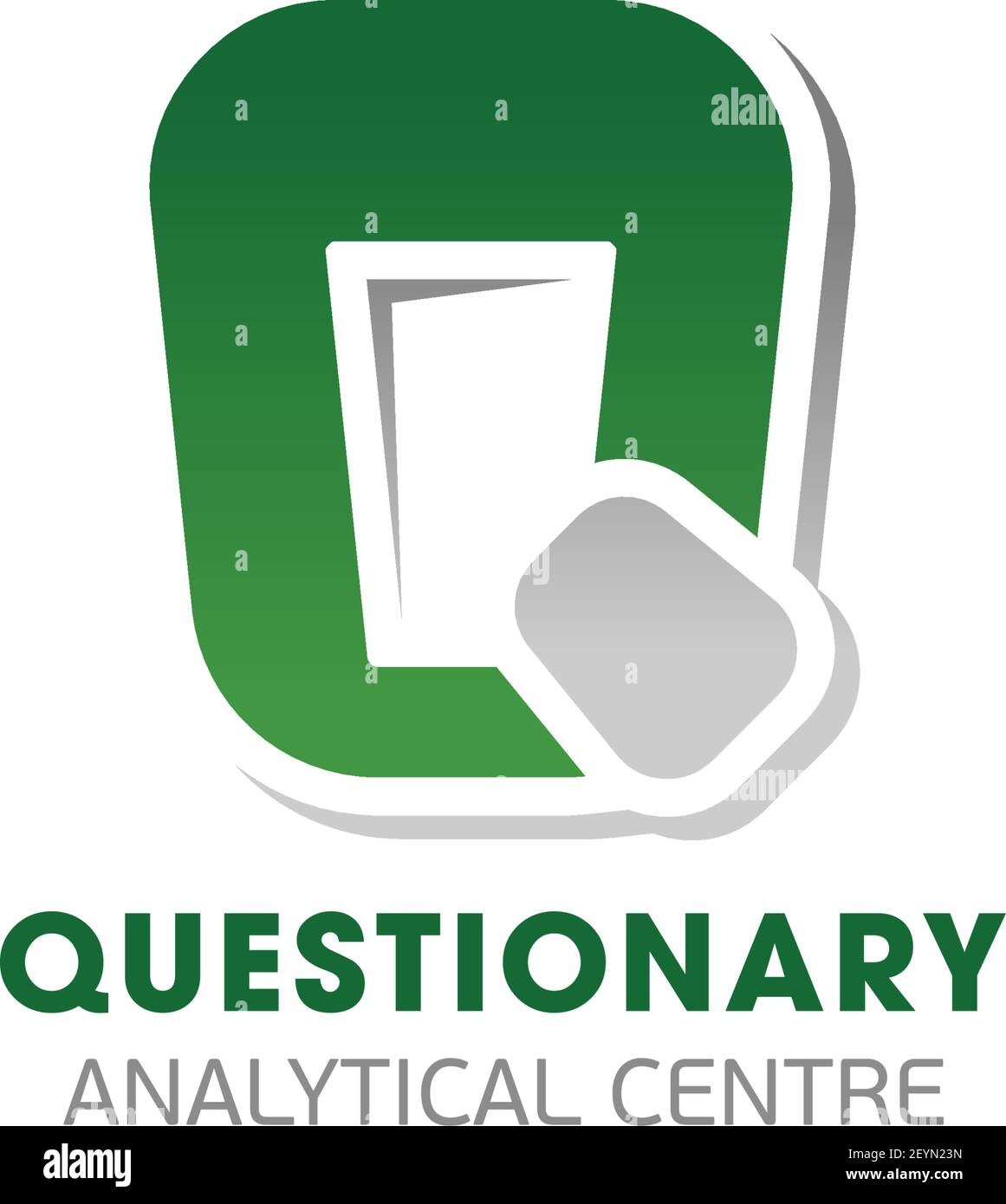 Questionary analytical center vector sign. Creative symbol for analytic ...