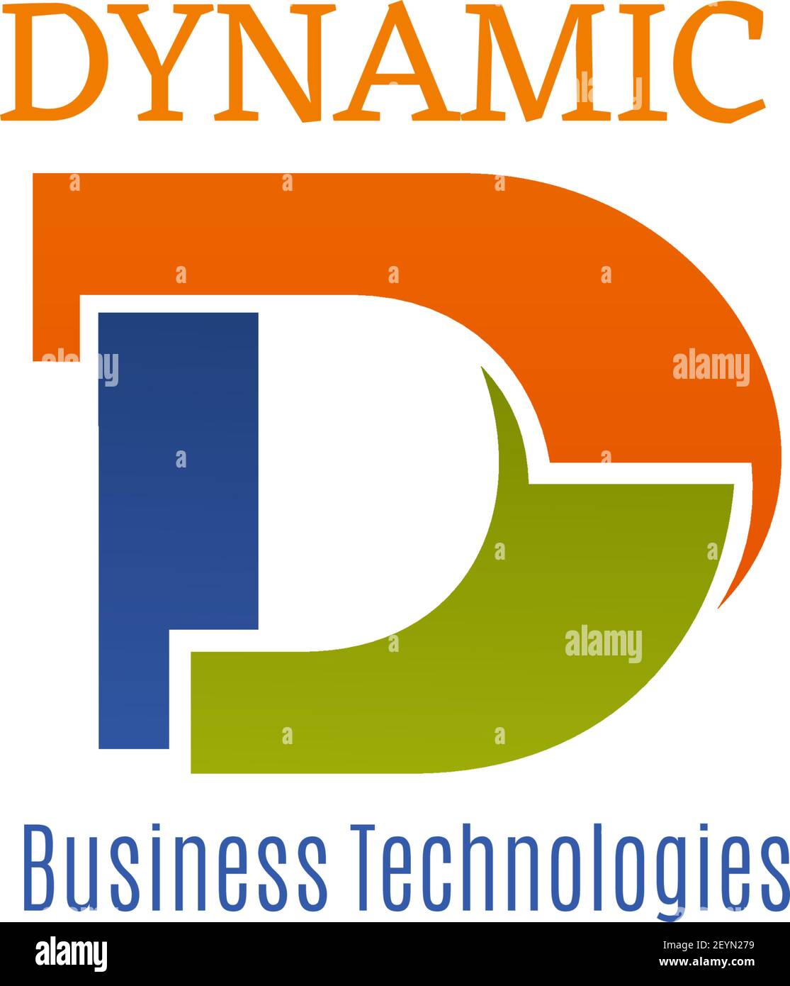 Abstract technology icon with letter D. Business technologies vector ...