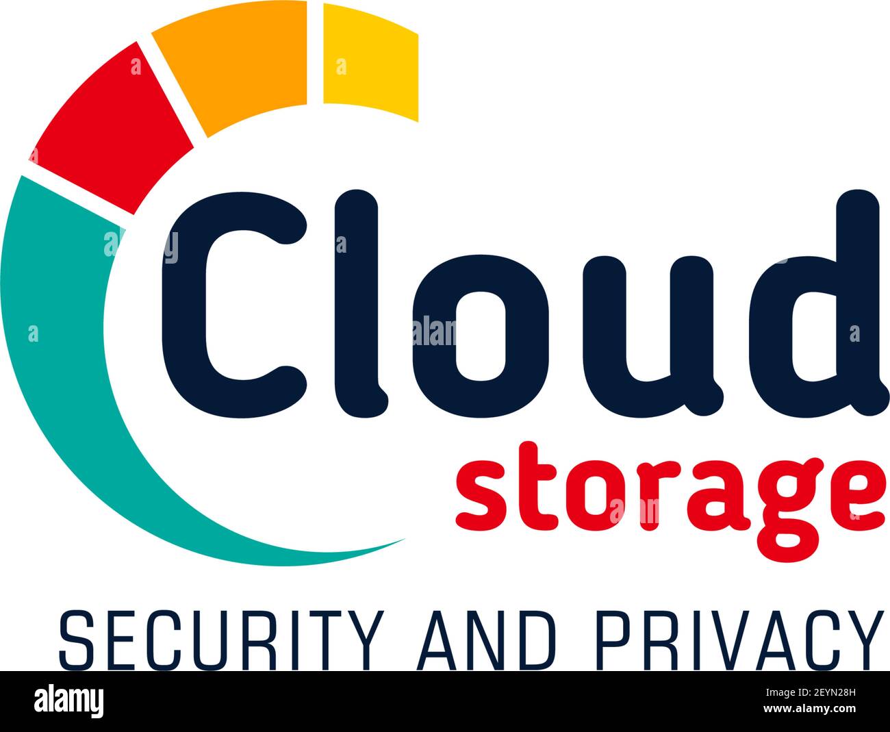 Cloud storage security and privacy vector icon isolated on a white ...