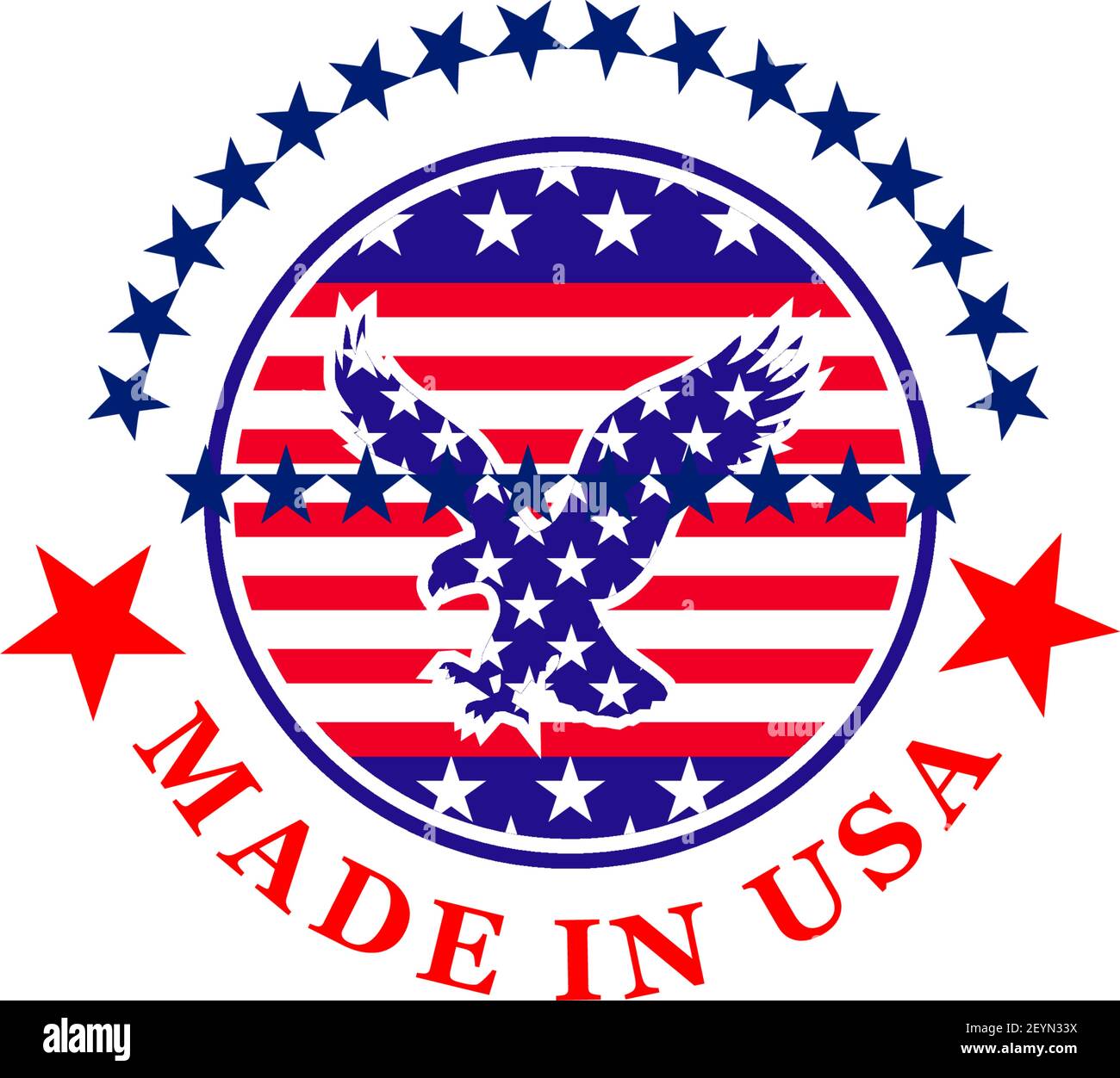 Vector icon made in USA isolated on a white background. Creative ...