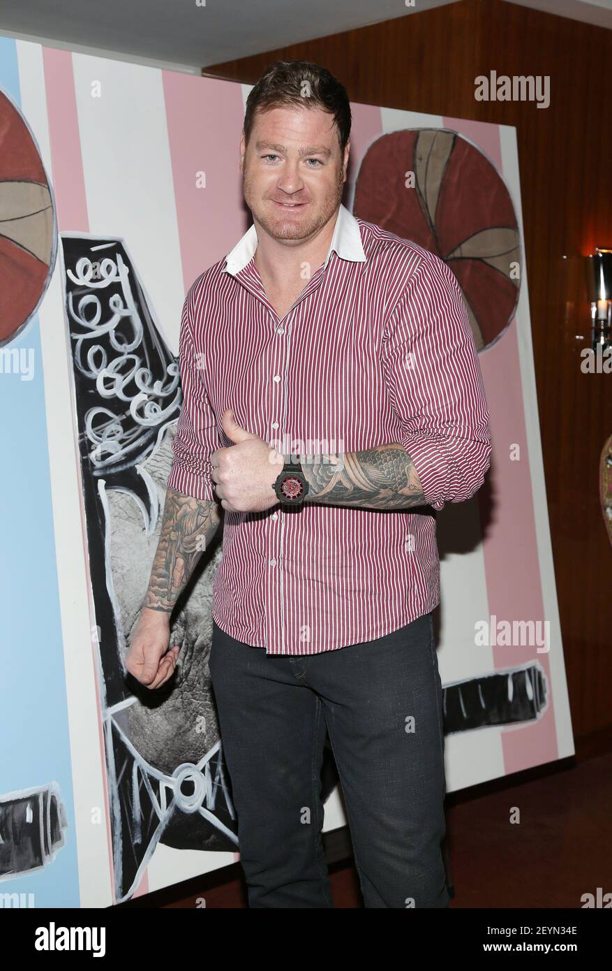 Jeremy Shockey attends Domingo Zapata's Art Basel event at Cipriani ...
