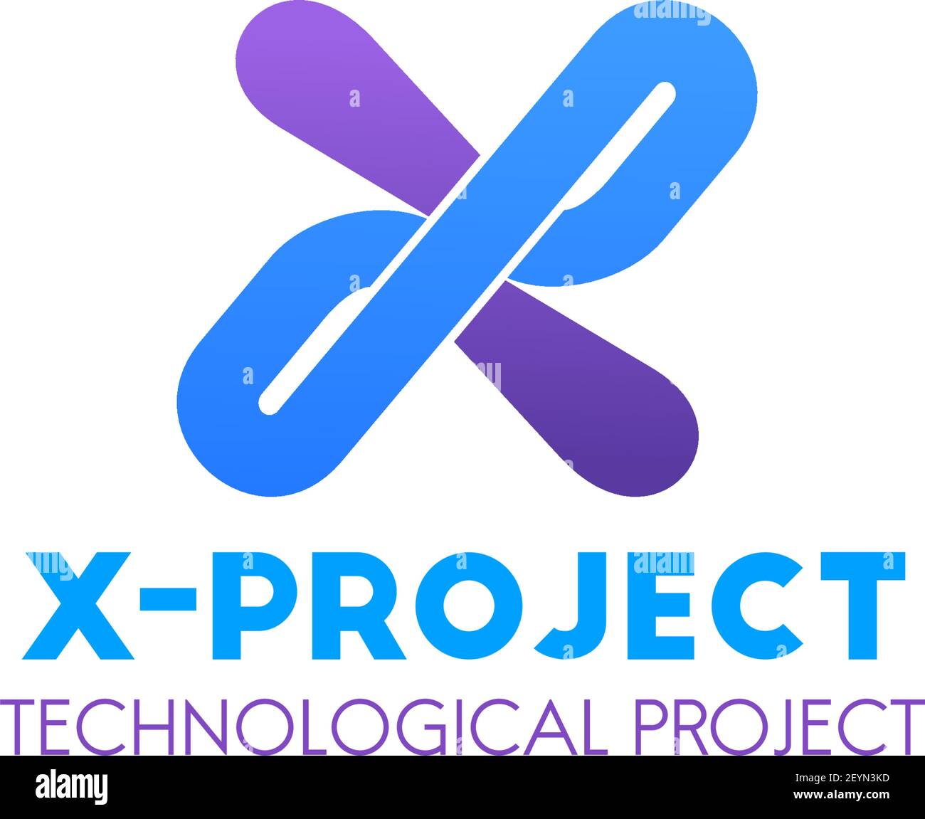 Technological digital project vector icon in blue and magenta colors ...