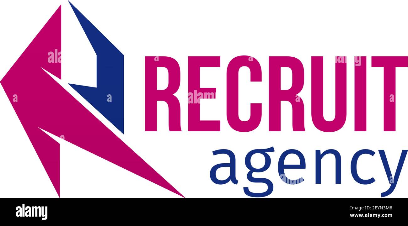 Vector icon for recruit agency isolated on white background. Abstract ...