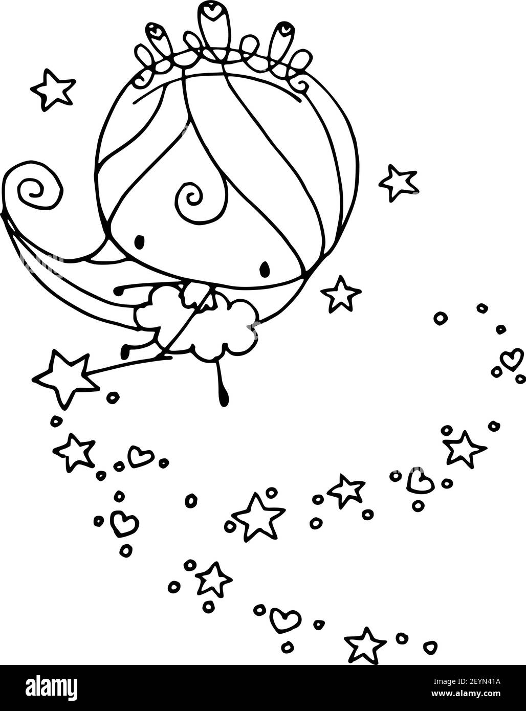 vector cartoon girl playing with star Stock Vector Image & Art - Alamy