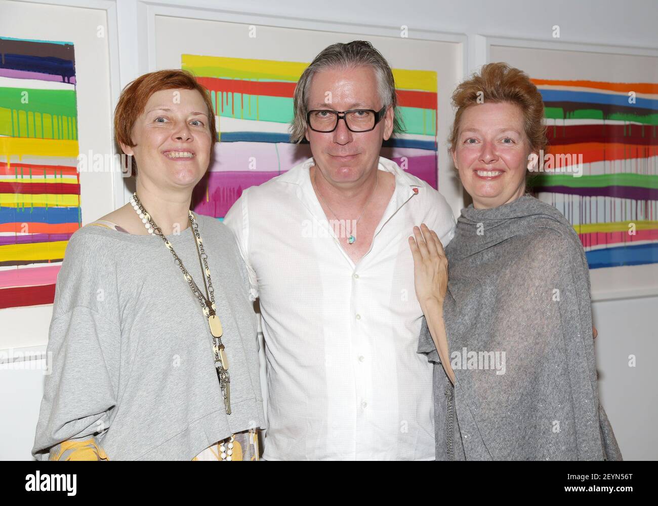 Karen Kim, artist Markus Linnenbrink and Sharon Rauvola attend Marea ...
