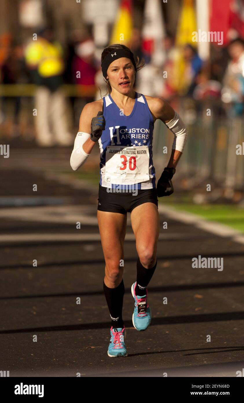 Women's winner Rebecca Wade of Houston, Tex., nears the finish line of ...