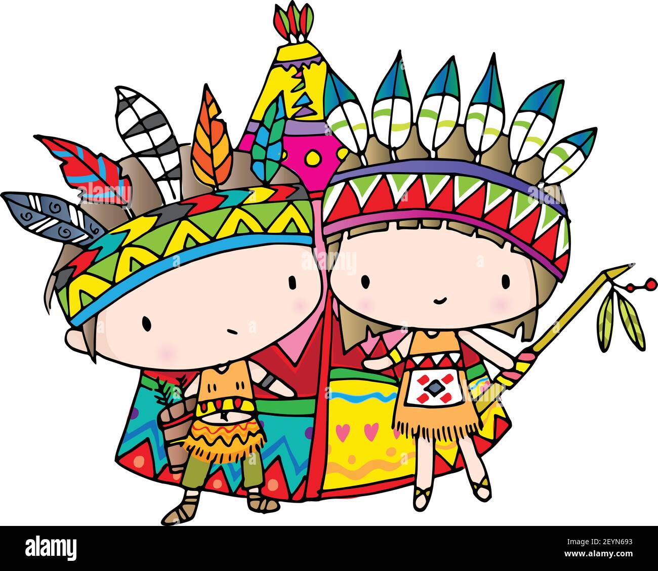 Cartoon indians hi-res stock photography and images - Alamy