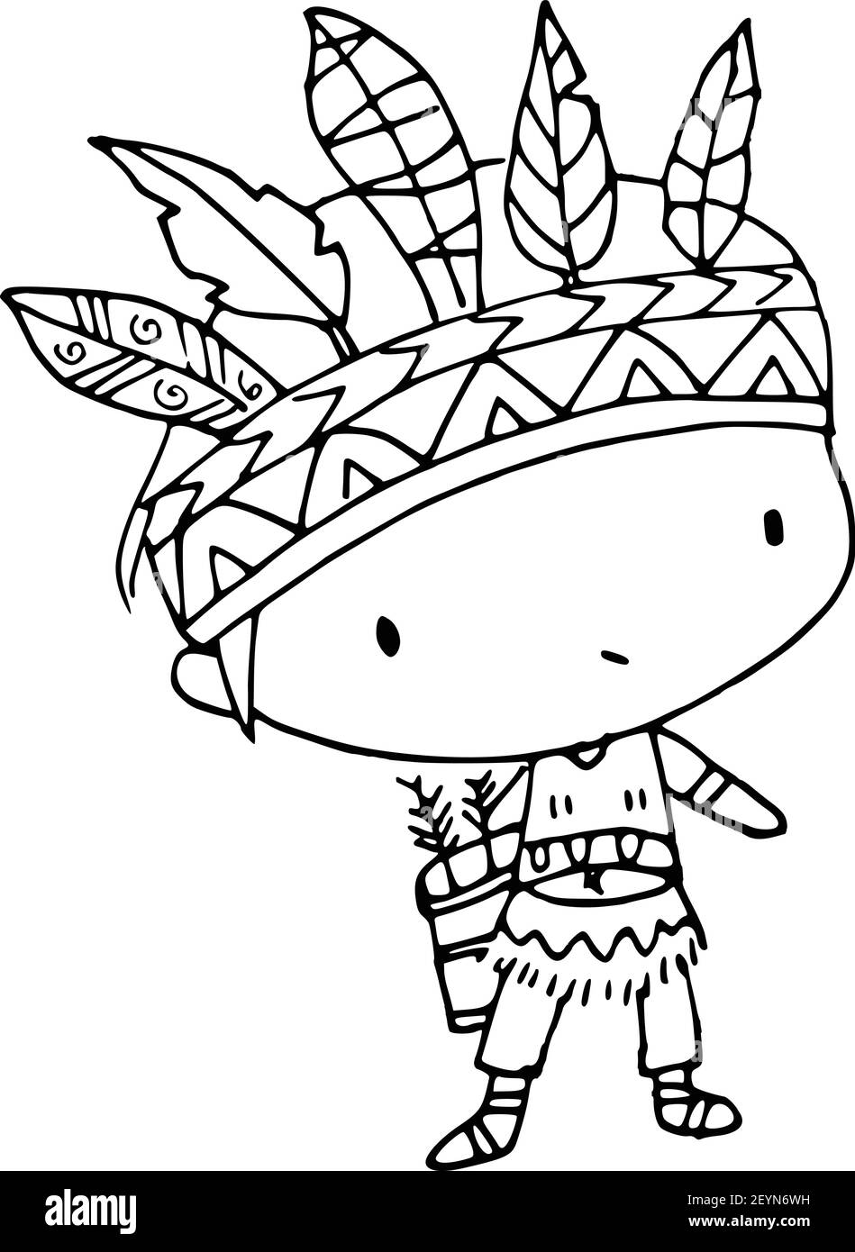 Native American Boy Coloring Page