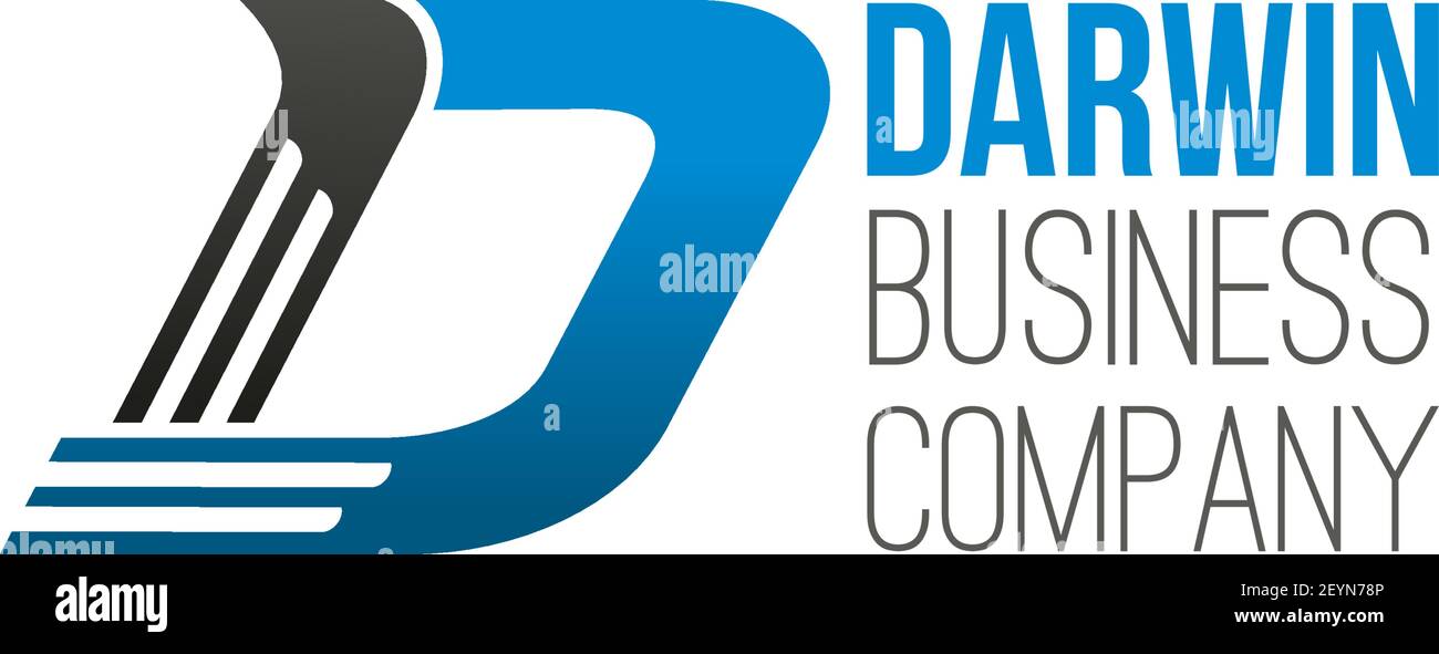 Letter D icon for business company or commerce and banking industry ...