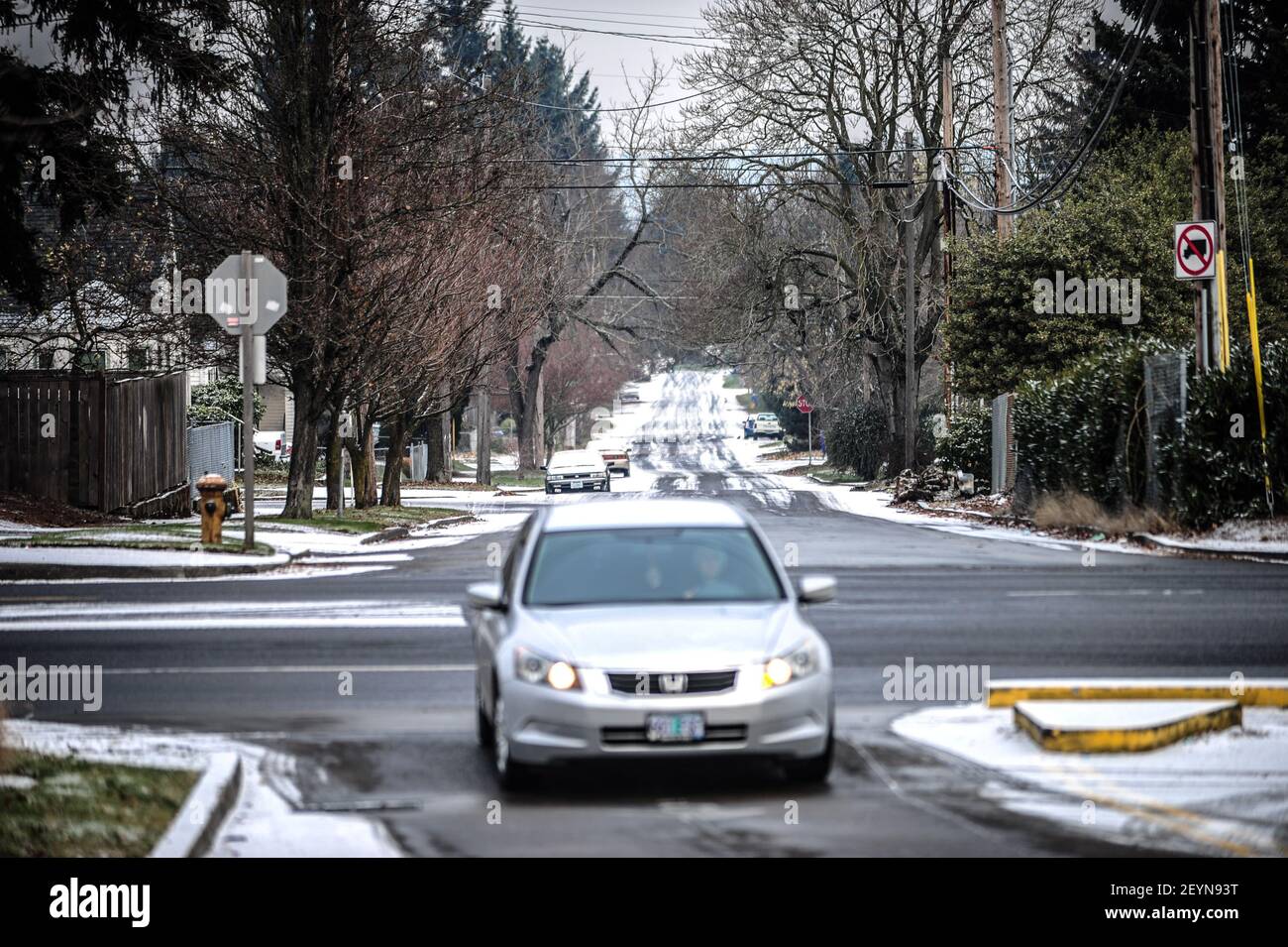 Overnight snowfall dusted North Portland for the second time this week ...