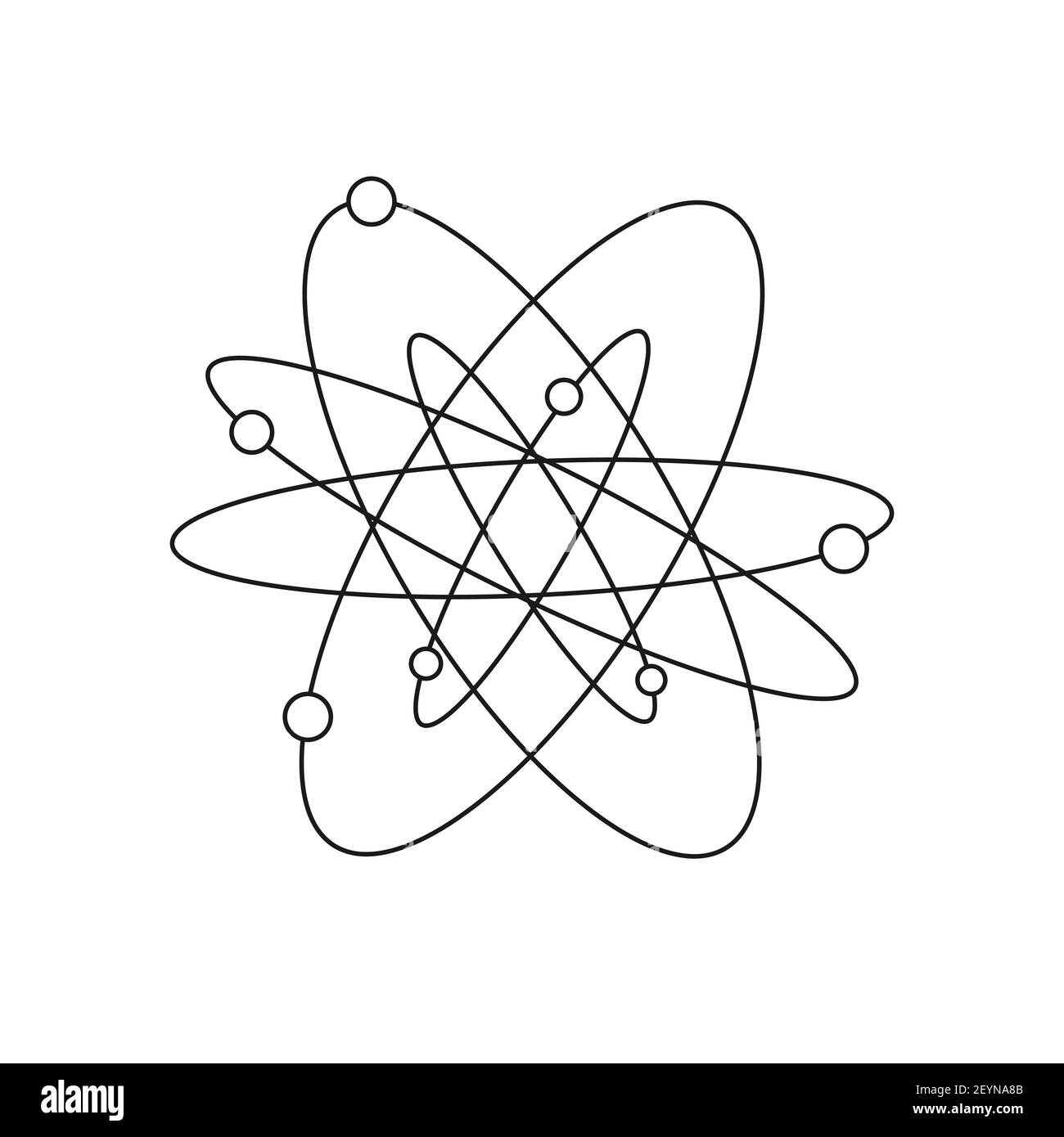 Atom Icon Science Symbol A Lot Of Electrons Orbits Around The Nucleus