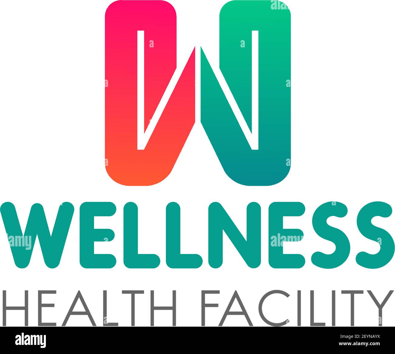Wellness health facility sign. Creative vector emblem for fitness ...
