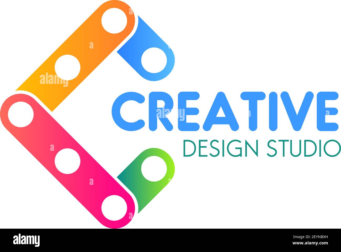 Creative design studio vector sign isolated on a white background ...