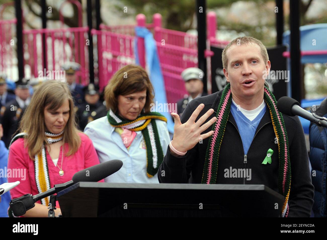 Robbie Parker talks about his daughter, Emilie, during a dedication ...