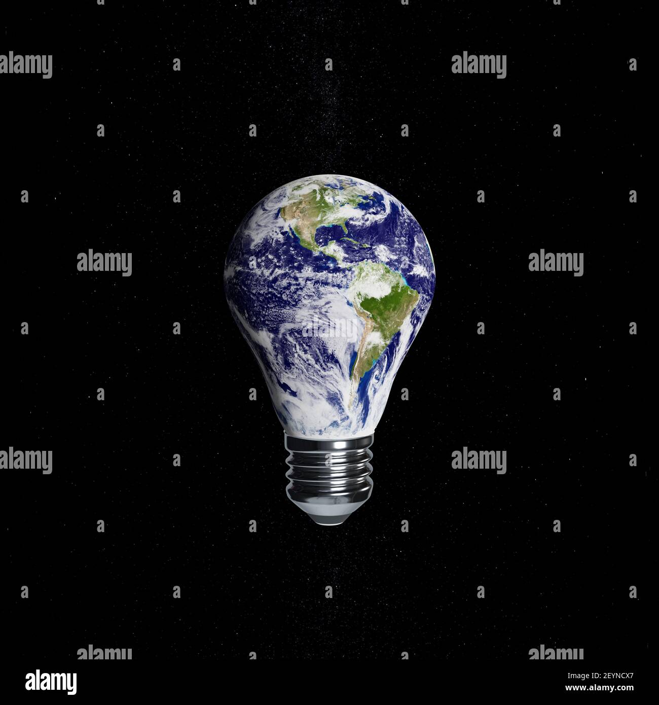 Planet earth shaped like an electric bulb. 3d illustration Stock Photo ...