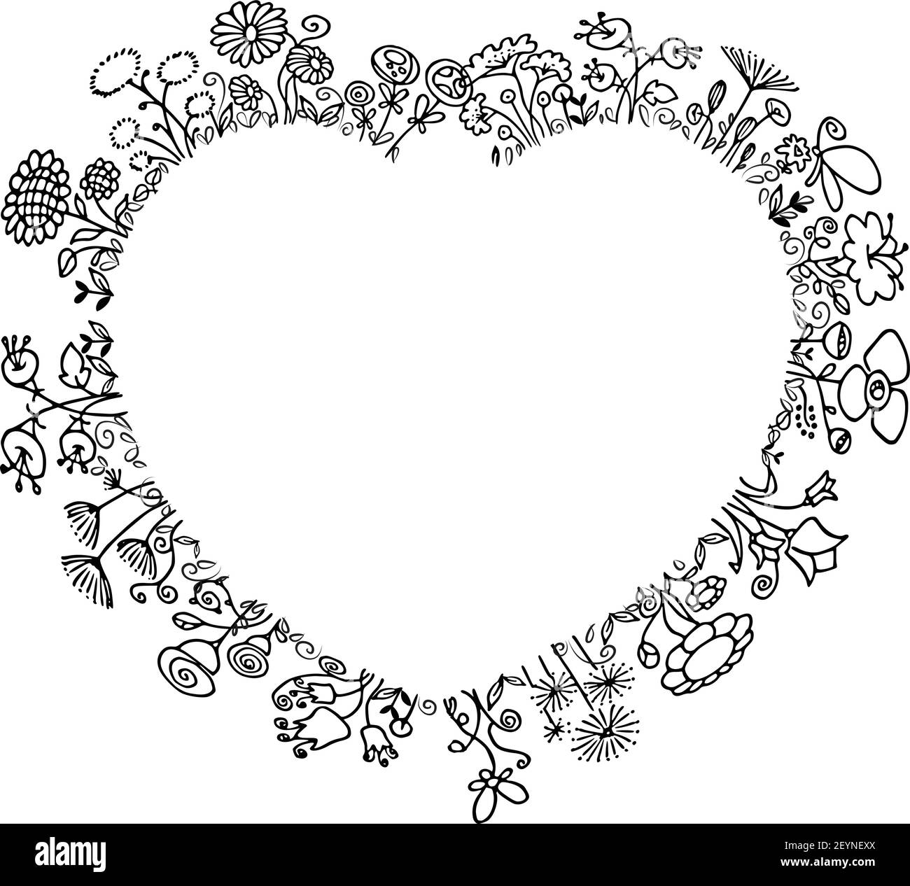 Valentine Border Black And White