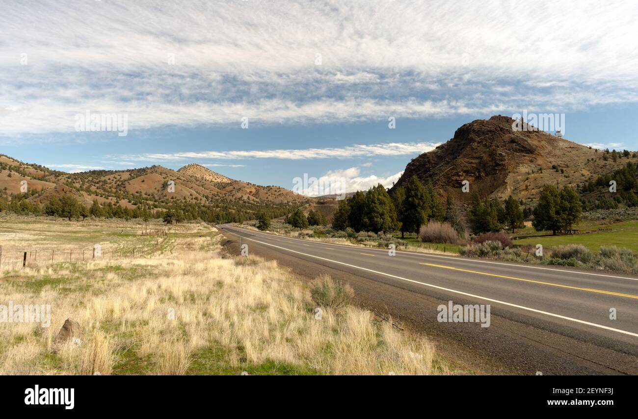 Oregon Route 26 Ochoco Highway High Desert Landscape US Travel Stock ...