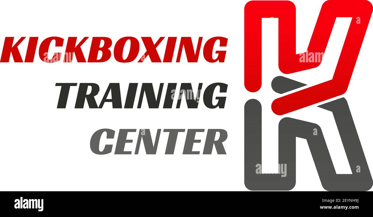 Vector icon for kickboxing training center, isolated on white ...