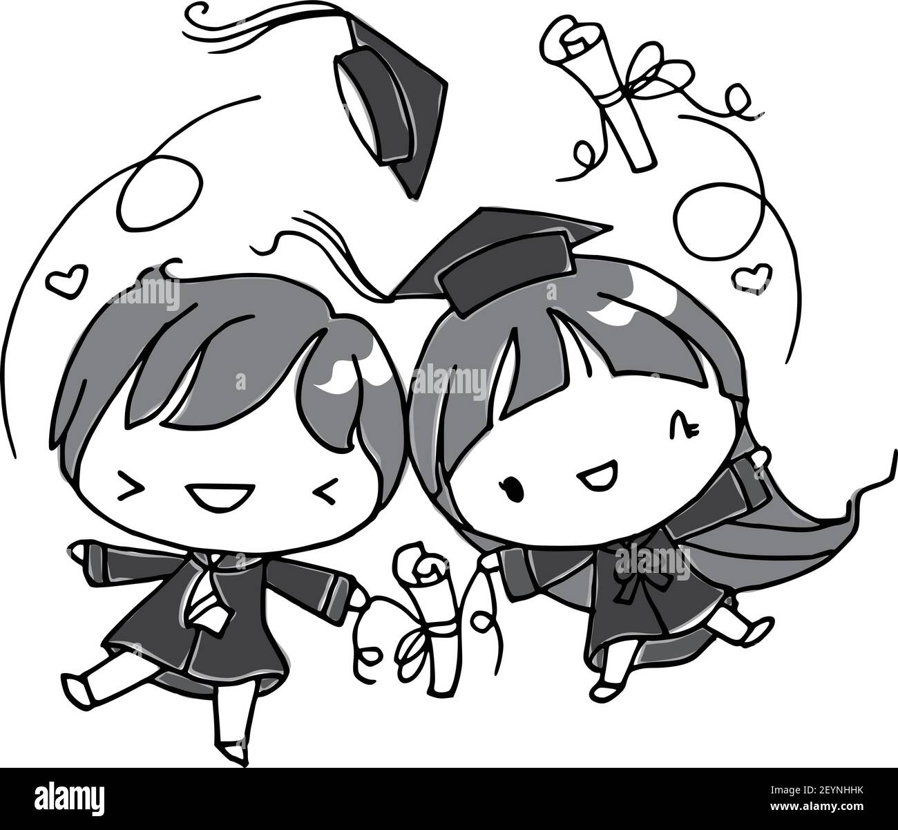 vector cartoon graduate happy face Stock Vector Image & Art - Alamy