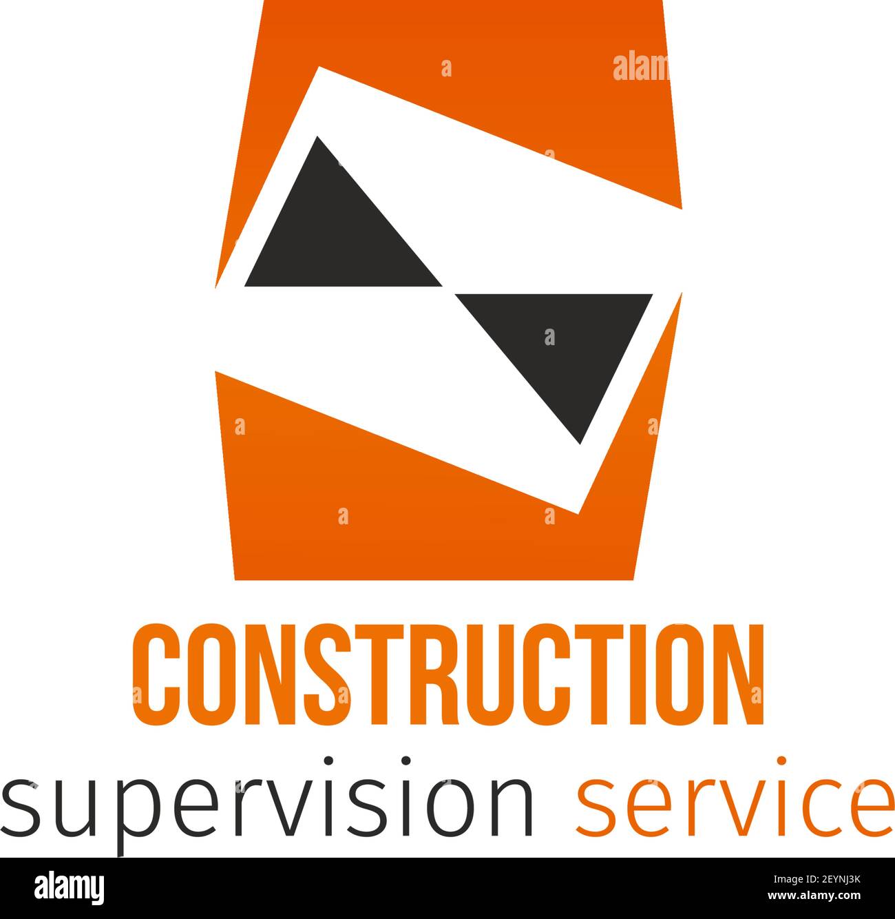 Construction supervision service vector sign isolated on a white ...