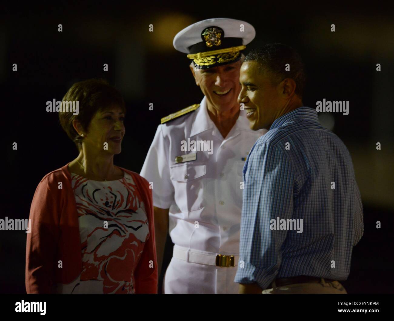 President Barack Obama greets Admiral Samuel Locklear - Commander, U.S ...